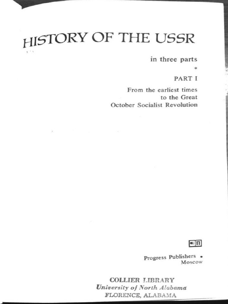 History of the USSR Vol 1 by Academy of Sciences Institute of History (z-lib.org) | PDF