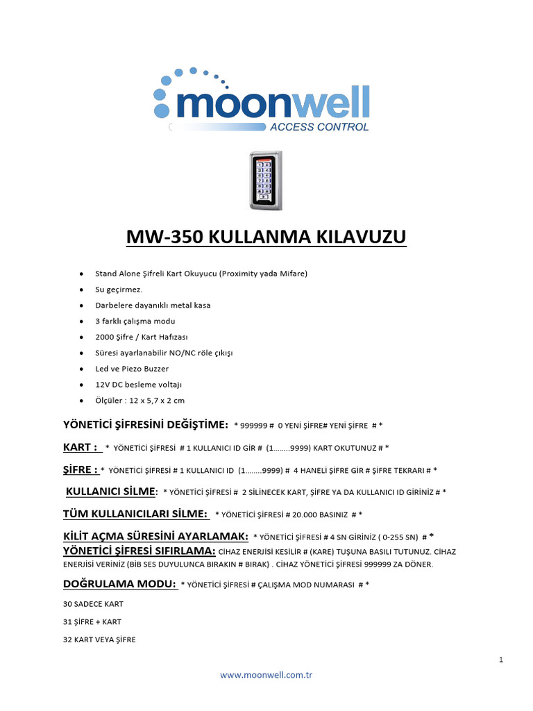 MW-350-Monwell KILAVUZU | PDF