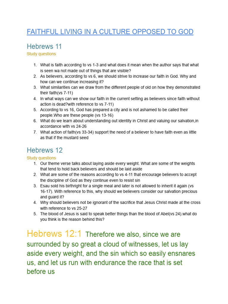 Hebrews 11 &12 | PDF