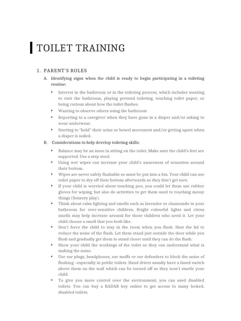 Toilet Training For Parents | PDF | Toilet | Bathroom