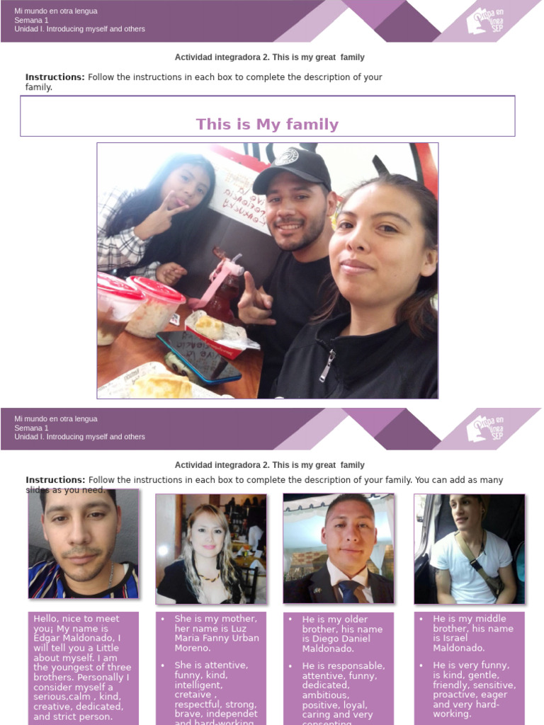 My Family: Descriptions and Traits | PDF