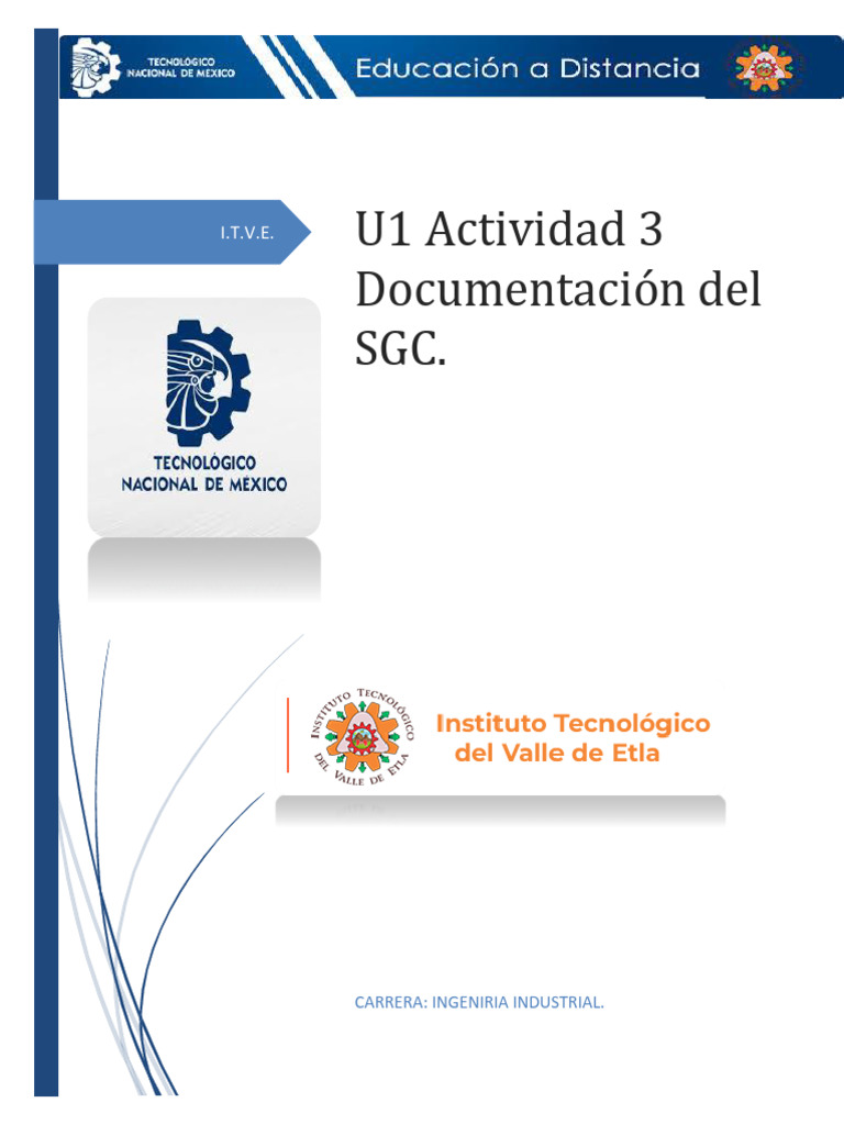 U1 Actividad 3 Documentación del SGC. | PDF | Calidad (comercial ...