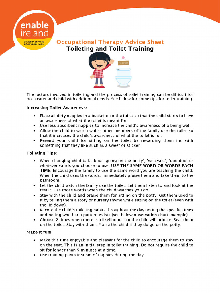Toileting Independence Information Sheet OT Wicklow | PDF | Toilet