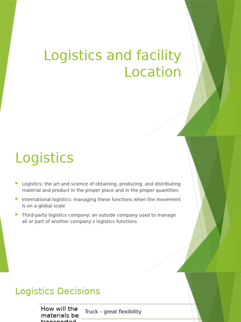Facility Location in Logistics Management | PDF | Logistics | Supply Chain