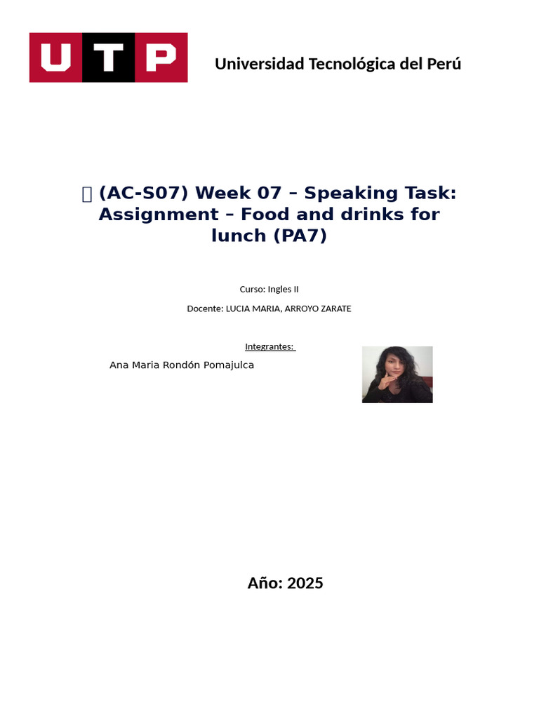 Task Week 07 - PA7 Ingles II-1 - MYXWMN | PDF