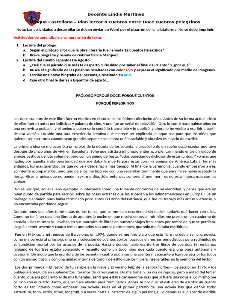 Plan Lector 1. Doce Cuentos Peregrinos 7 - EDA 1 | PDF | Cuentos