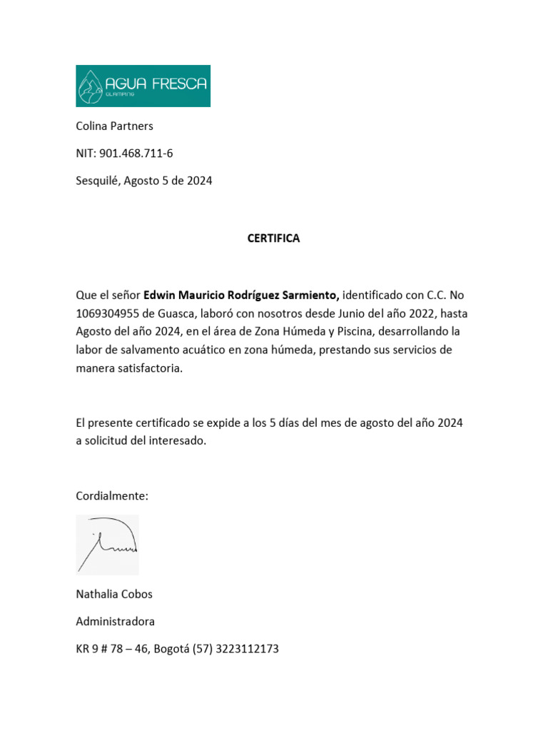 Certificado Glamp | PDF