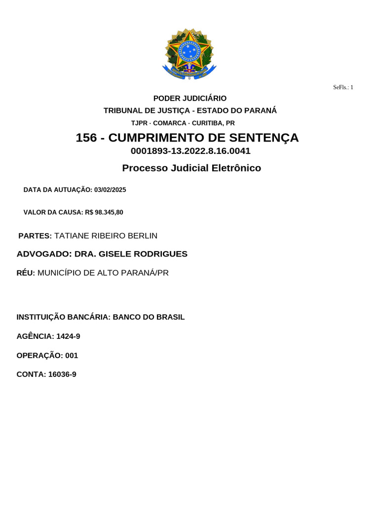 Documento Judicial - Tribunal de Justiça Do Estado Do Paraná - 3 4 | PDF
