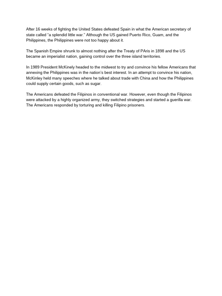 US Imperialism: The Philippine Conflict | PDF