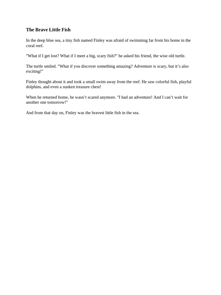 The Brave Little Fish | PDF