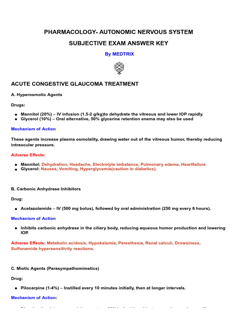 MEDTRIX ANS PHARM | PDF | Drugs | Medical Specialties