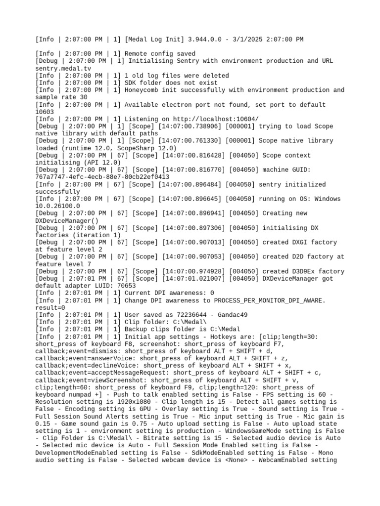 MedalLog20250301 | PDF | Graphics Processing Unit | Computing