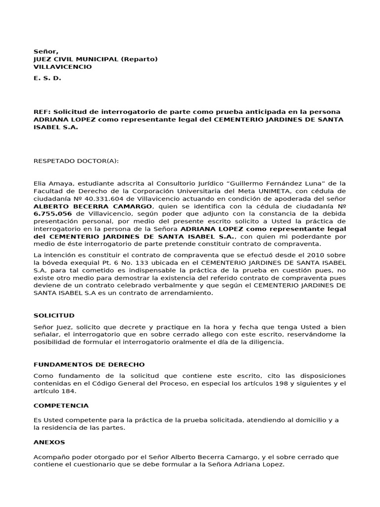 Solicitud Prueba | PDF