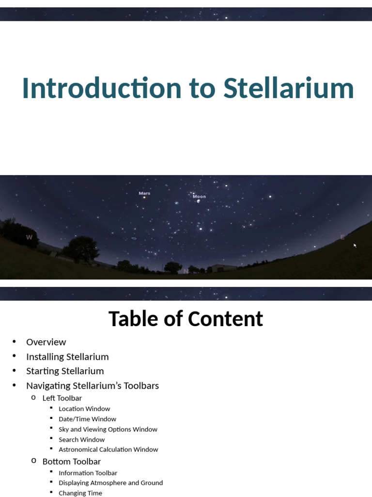 1 Introduction To Stellarium | PDF | Eclipse | Sky