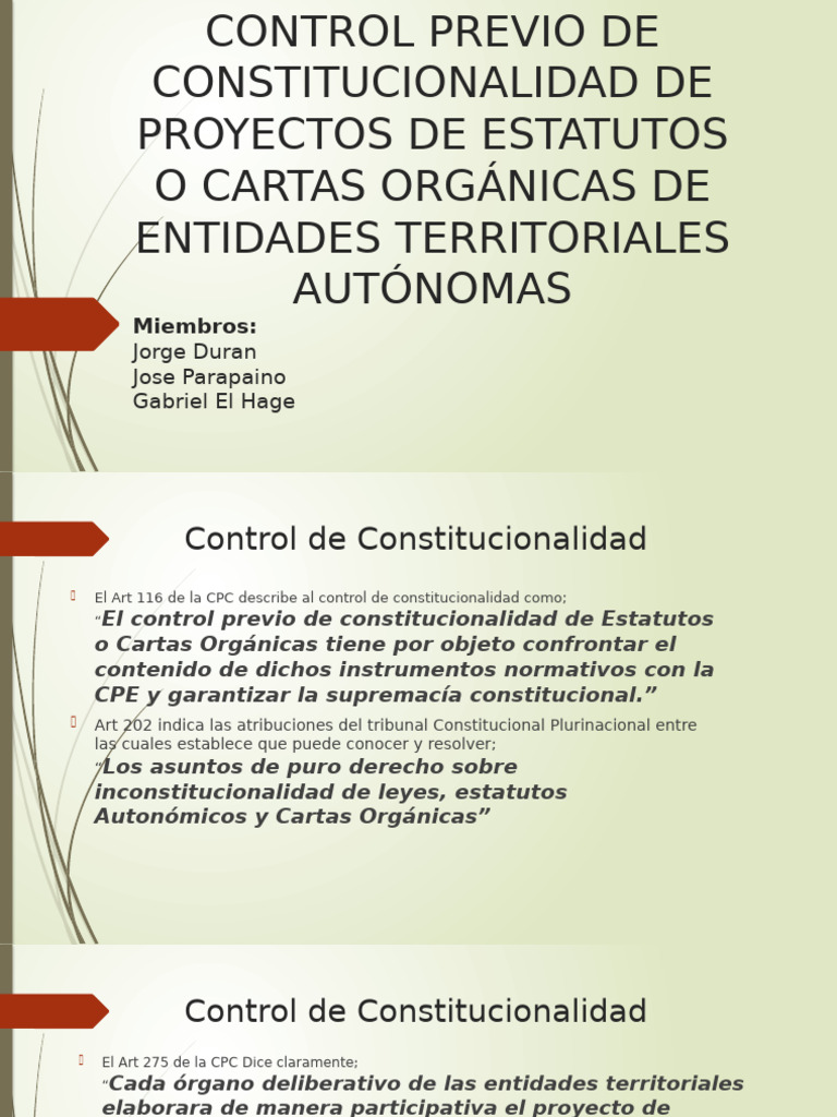 Control de Constitucionalidad | PDF | Constitución | Gobierno