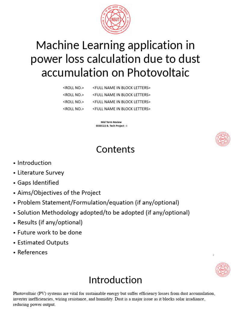 MidSem_Sample ppt 2 | PDF | Photovoltaics | Machine Learning
