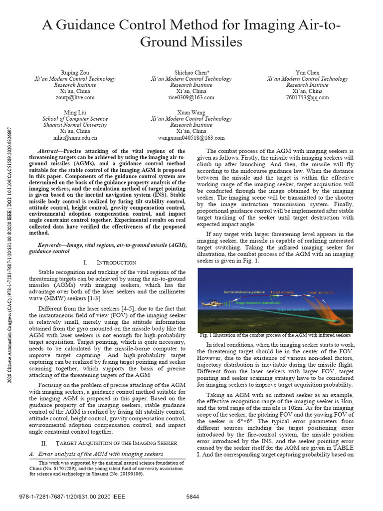 A Guidance Control Method For Imaging Air-to-Ground Missiles | PDF