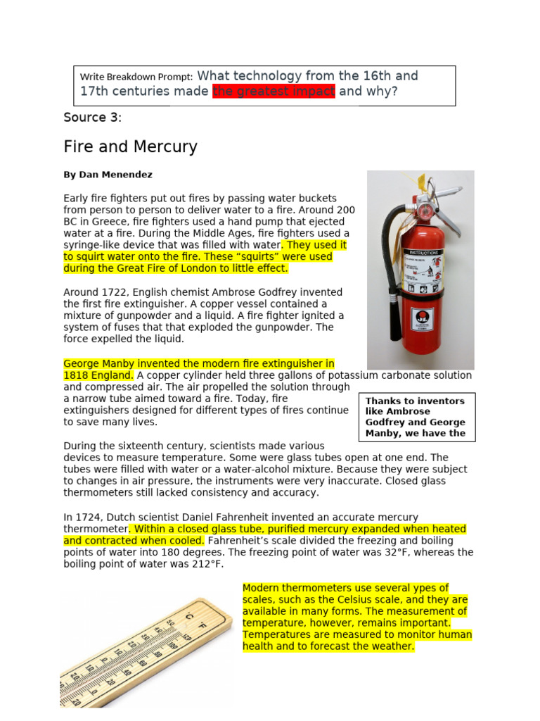 Source 3 Fire & Mercury | PDF | Thermometer | Fahrenheit