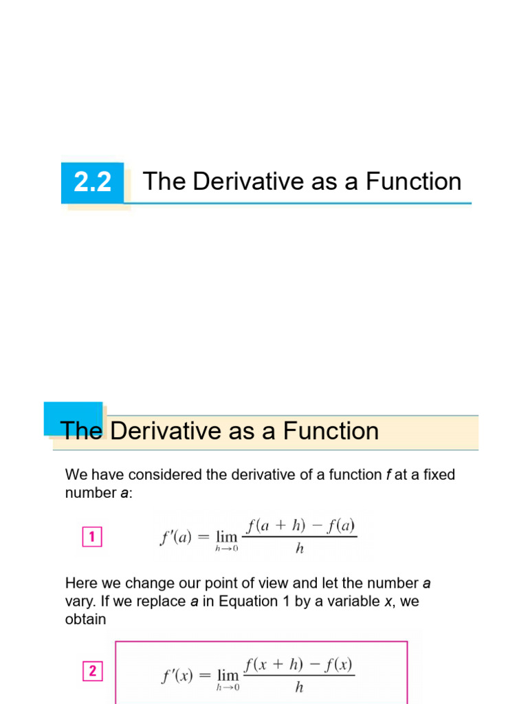 2-2.the Derivative As A Function (A) | PDF | Derivative | Function (Mathematics)