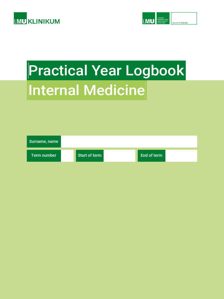 LMU Internal Medicine Logbook Guide | PDF | Medical Diagnosis ...