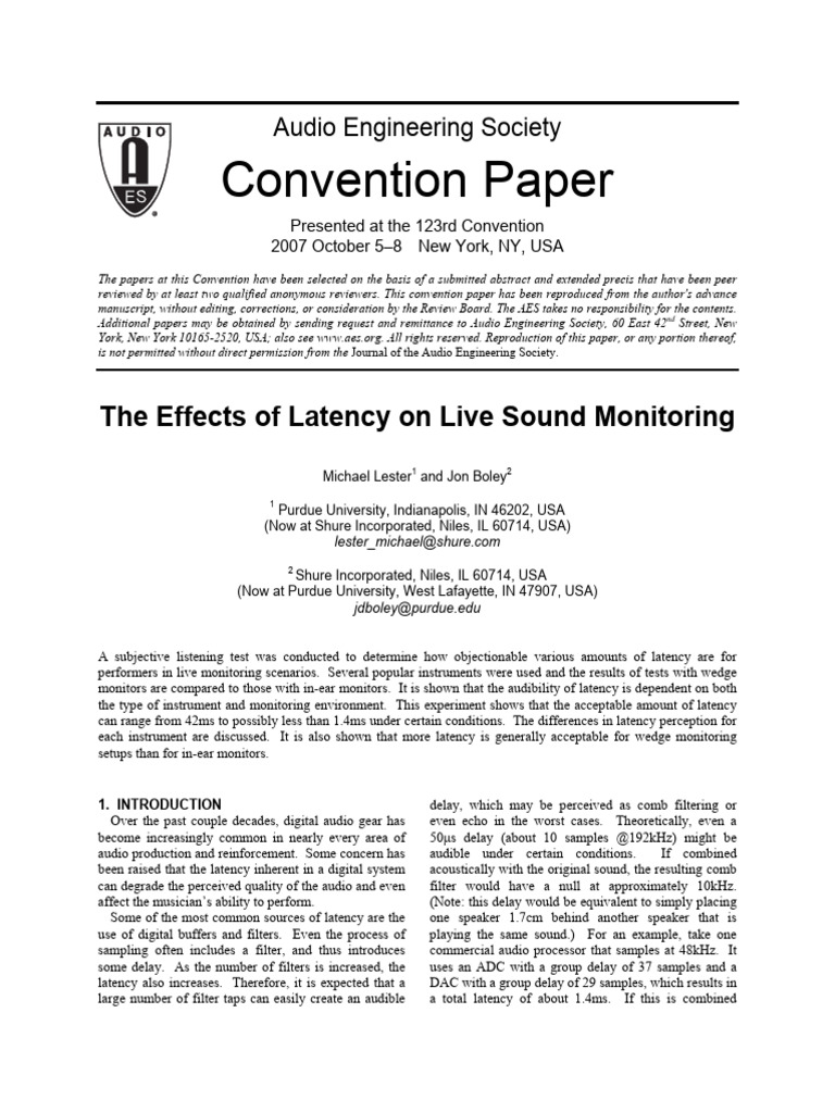 AES_Latency | PDF | Sampling (Signal Processing) | Experiment