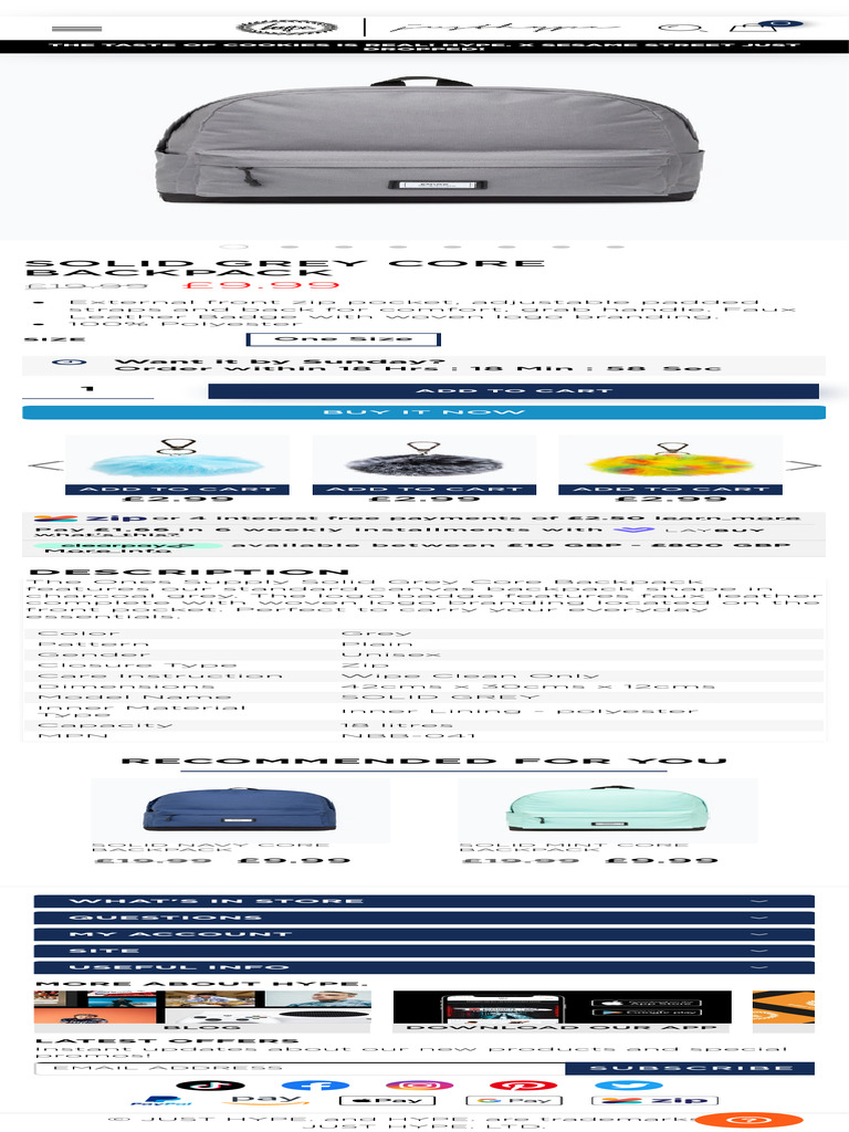 SOLID GREY CORE BACKPACK Hype | PDF | Backpack