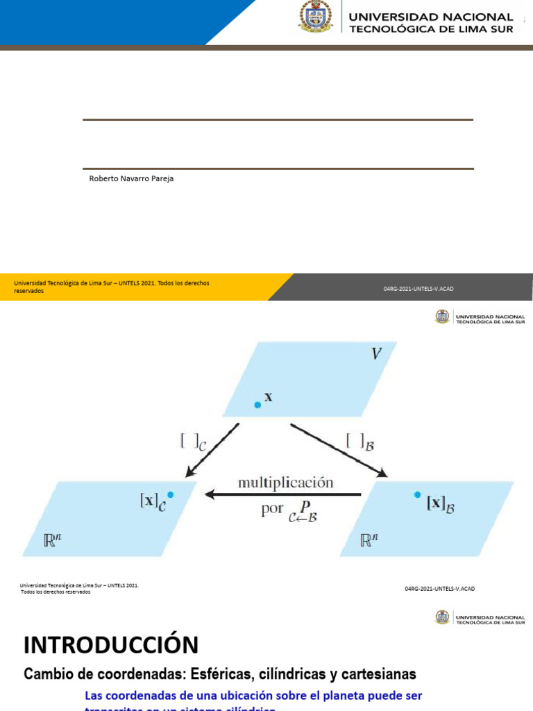 SEMANA 11-2 - Cambio de Bases | PDF | Base (álgebra lineal) | Vector Euclidiano