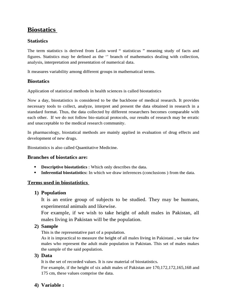 biostatics | PDF | Standard Deviation | Standard Error