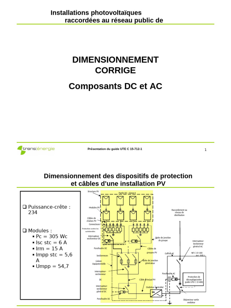Dimensionnement des installations PV | PDF | Électricité | Électrotechnique
