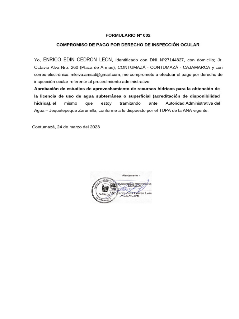 Formulario #002 | PDF