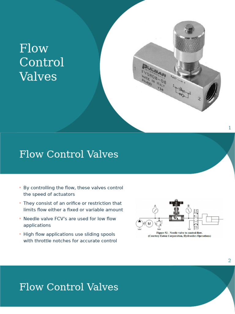 Flow Control Valves Pdf Valve Throttle