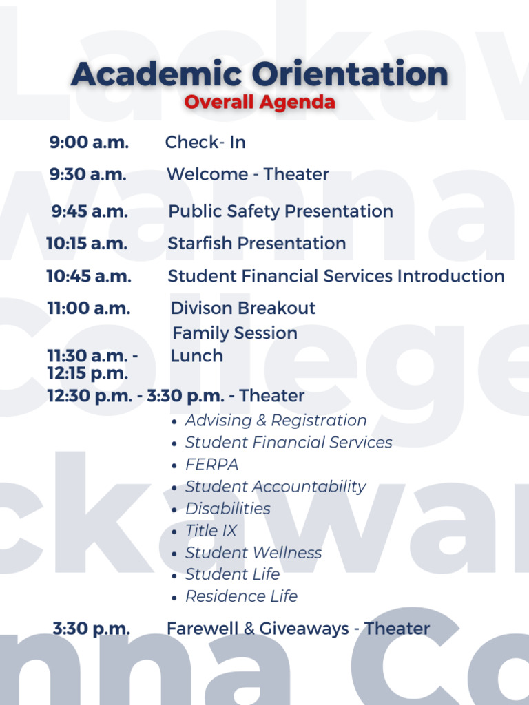 Orientation and Open House Agendas | PDF
