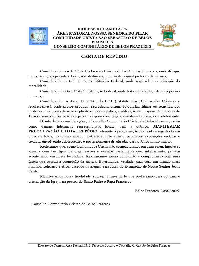 Carta de Repúdio | PDF