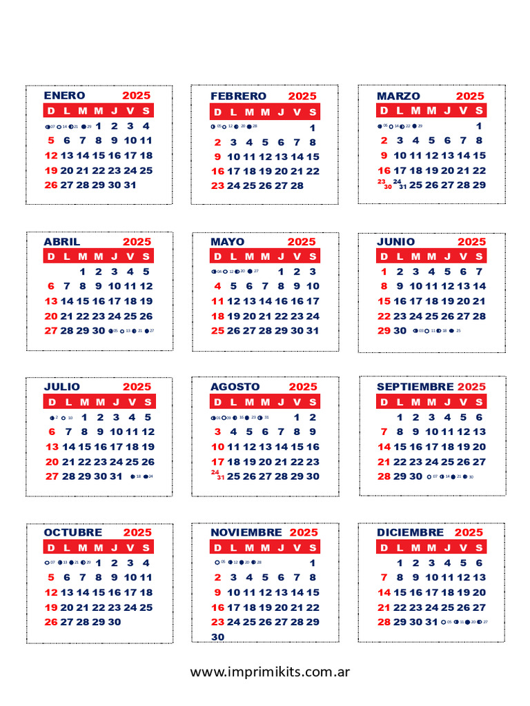 Calendario 2025 para Imprimir | PDF