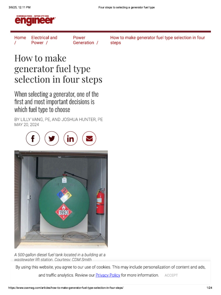 Four Steps To Selecting A Generator Fuel Type | PDF