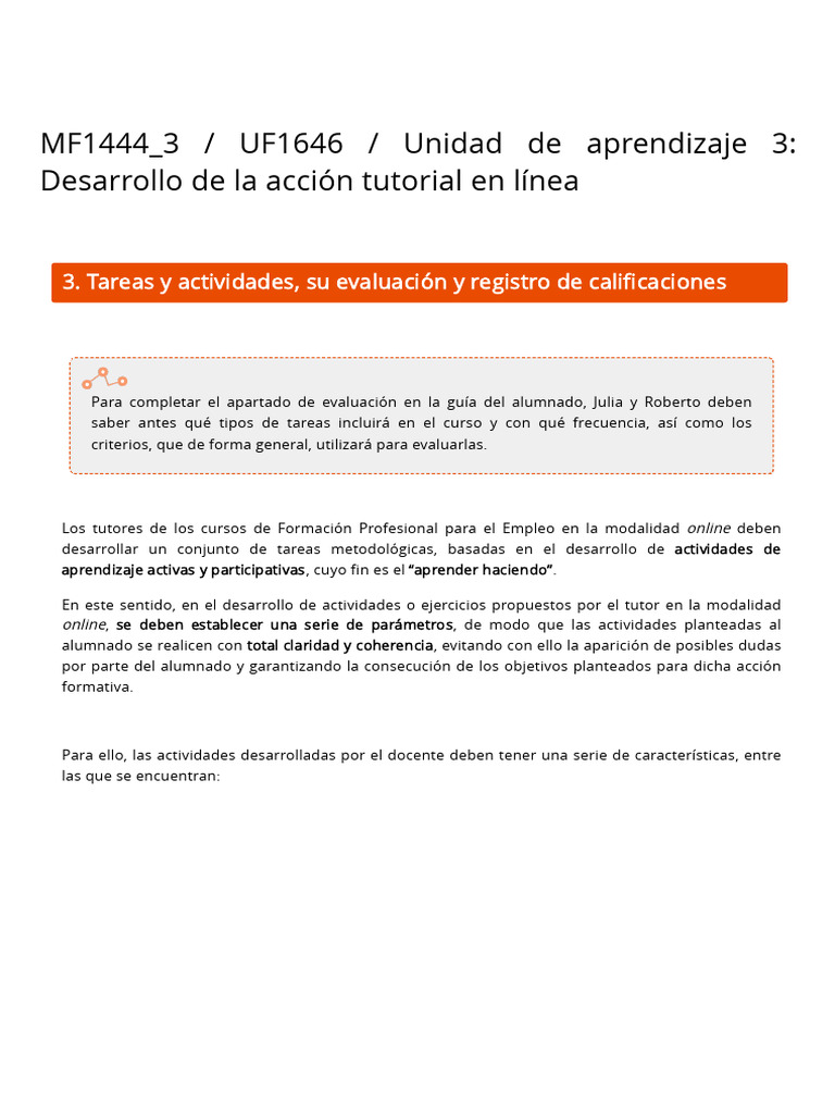U3. 3. Tareas y Actividades, Su Evaluación y Registro de Calificaciones | PDF | Evaluación ...
