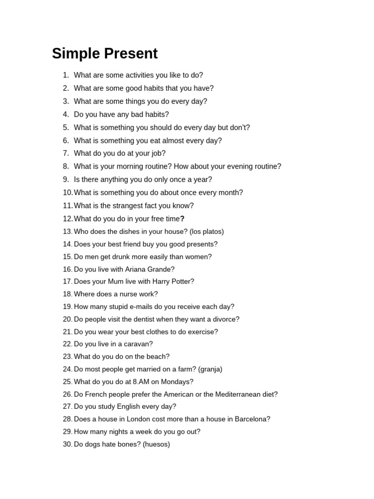 Conversation - Simple Present | PDF