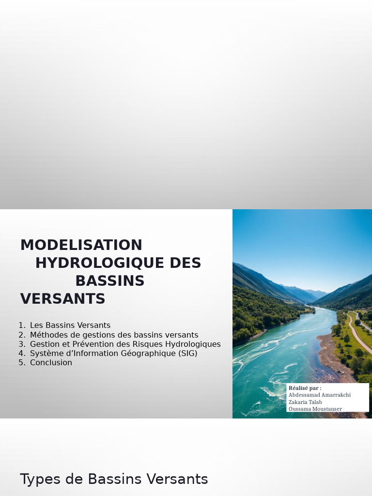 Modelisation Hydrologique Des Bassins Versants Presentation VR Final | PDF | Bassin versant ...