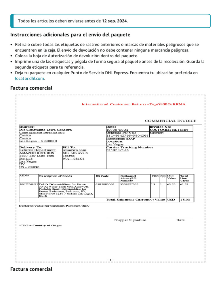 Centro de Devoluciones | PDF