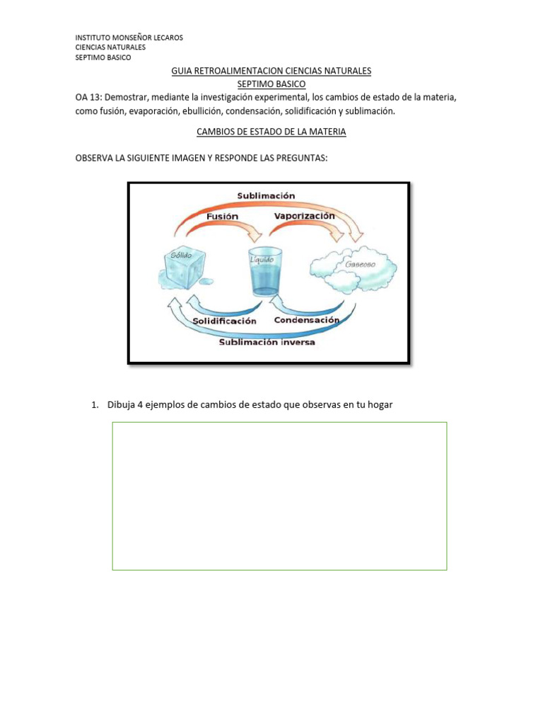 GUIA DE TRABAJO CIENCIAS NATURALES SEPTIMO BASICO SEMANA 11 Al 15 de ...