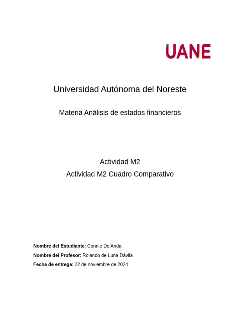 Actividad M2 Cuadro Comparativo | PDF | Contabilidad | Business