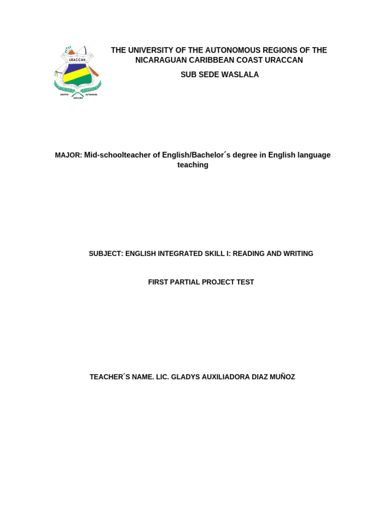 First Partial Test Project | PDF | English Language | Language Families