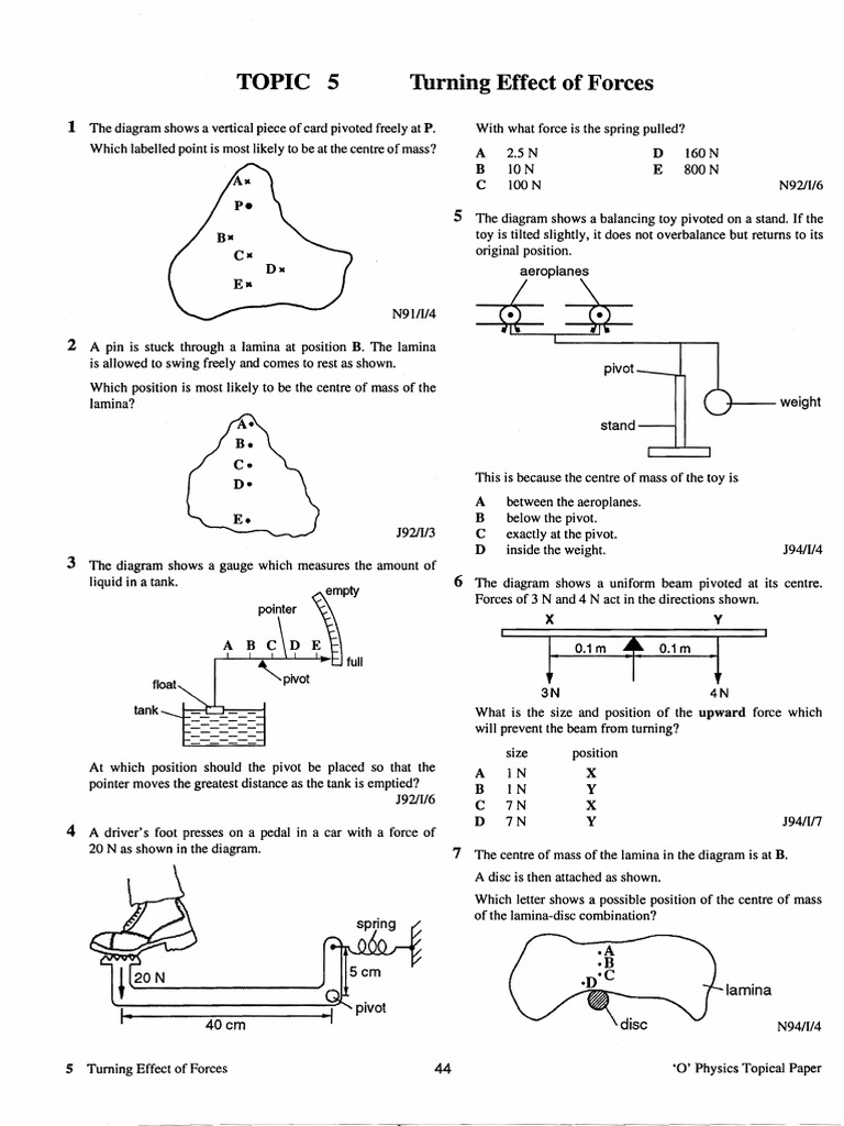 PHy 05_turning_effect_of_forces (1) | PDF | Force | Weight