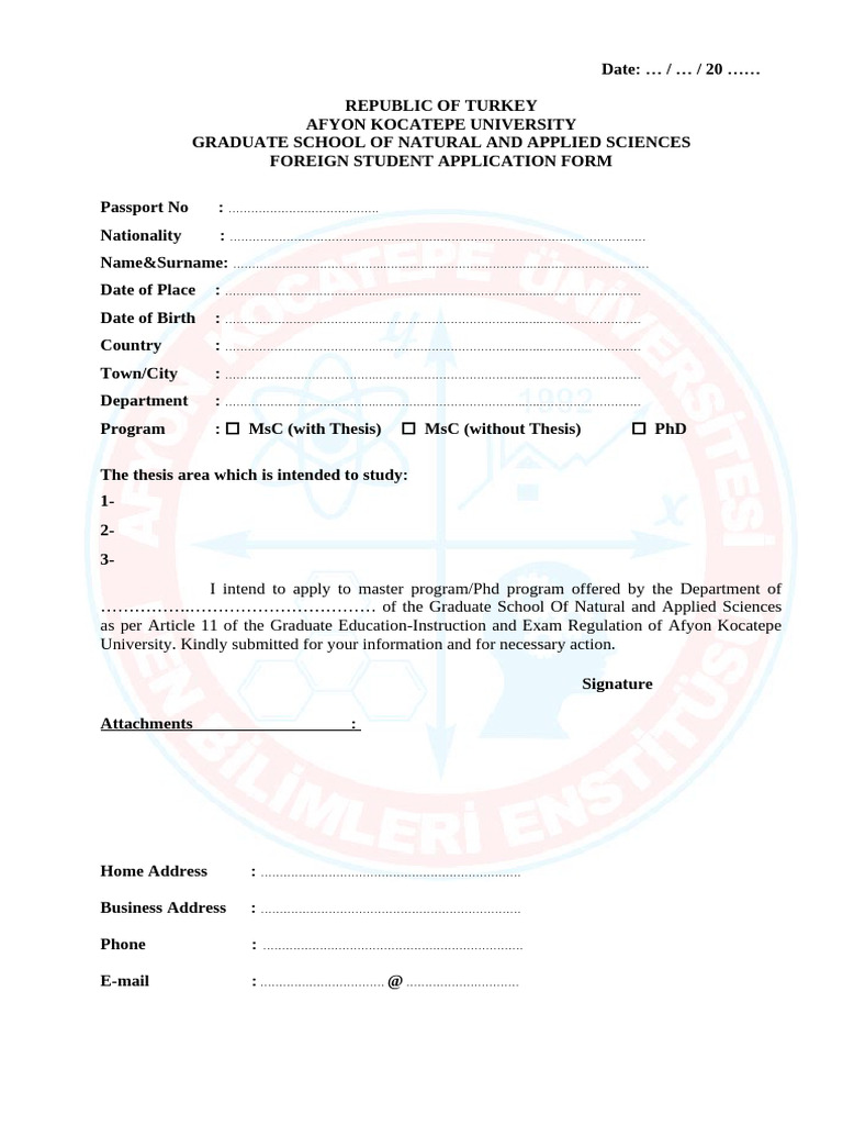 Foreign National Application Form | PDF
