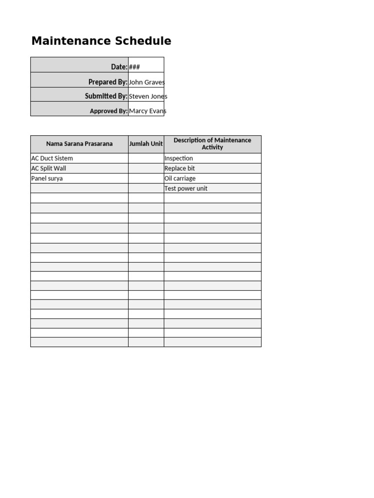 Maintenance Schedule Template Excel ProjectManager FD | PDF | Thermostat | Mechanical Engineering