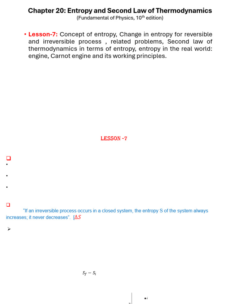 Lesson 7 Phy2 Spring24-25 | PDF | Entropy | Heat