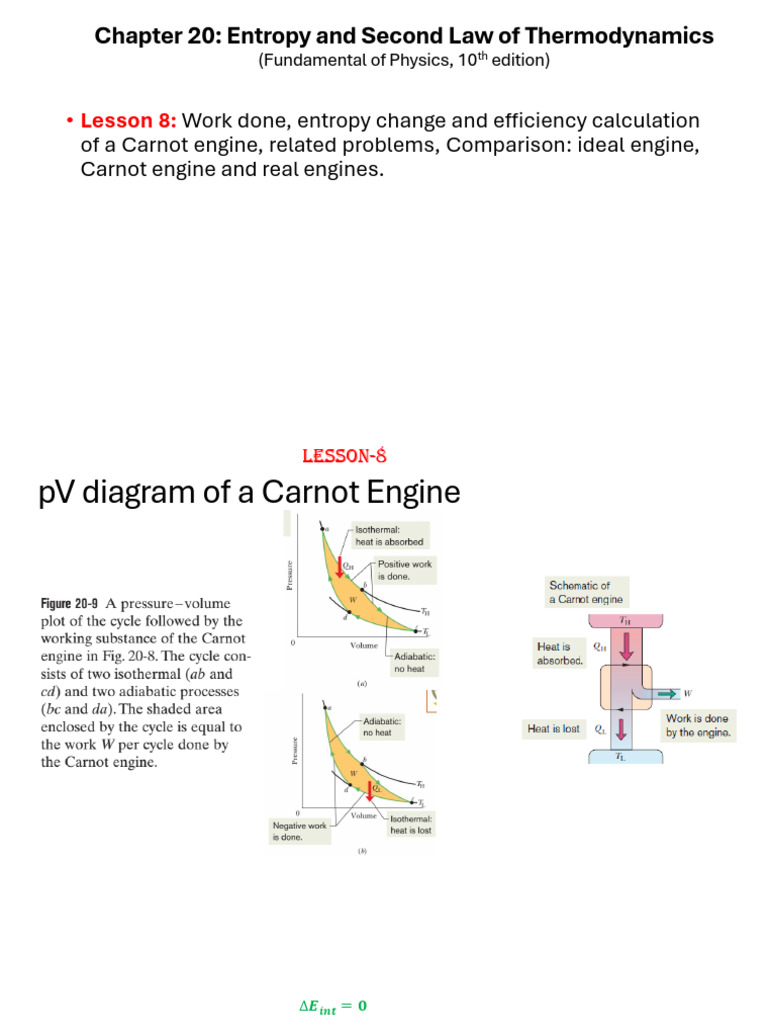 Carnot Engine Efficiency and Entropy Analysis | PDF | Entropy | Heat