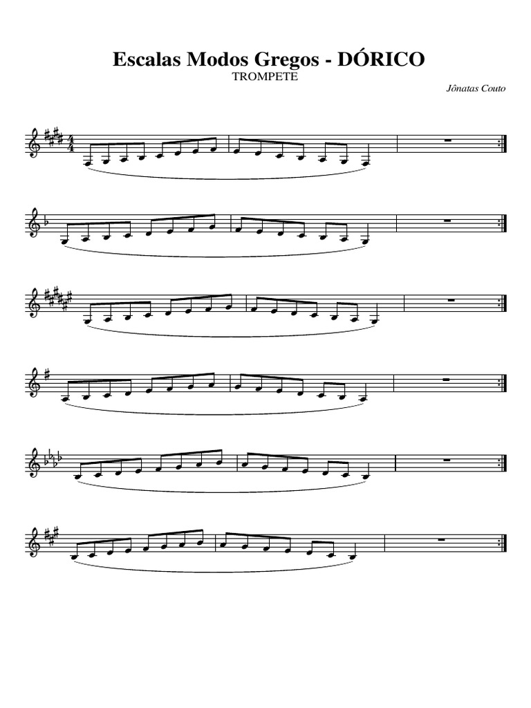 Escalas Modos Gregos - Dorico - Iniciante | PDF