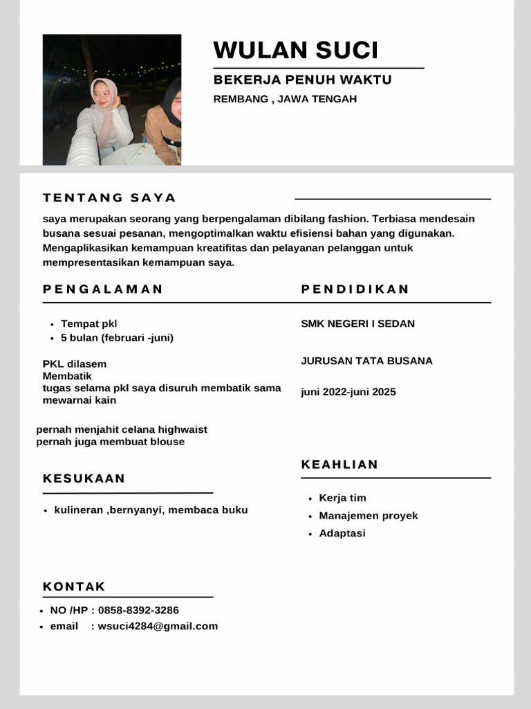 Putih Minimalis Profesional CV Tim Sosial Media Resume | PDF