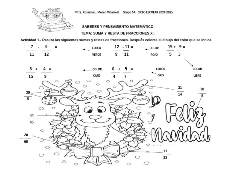 Suma y Resta de Fracciones XII | PDF